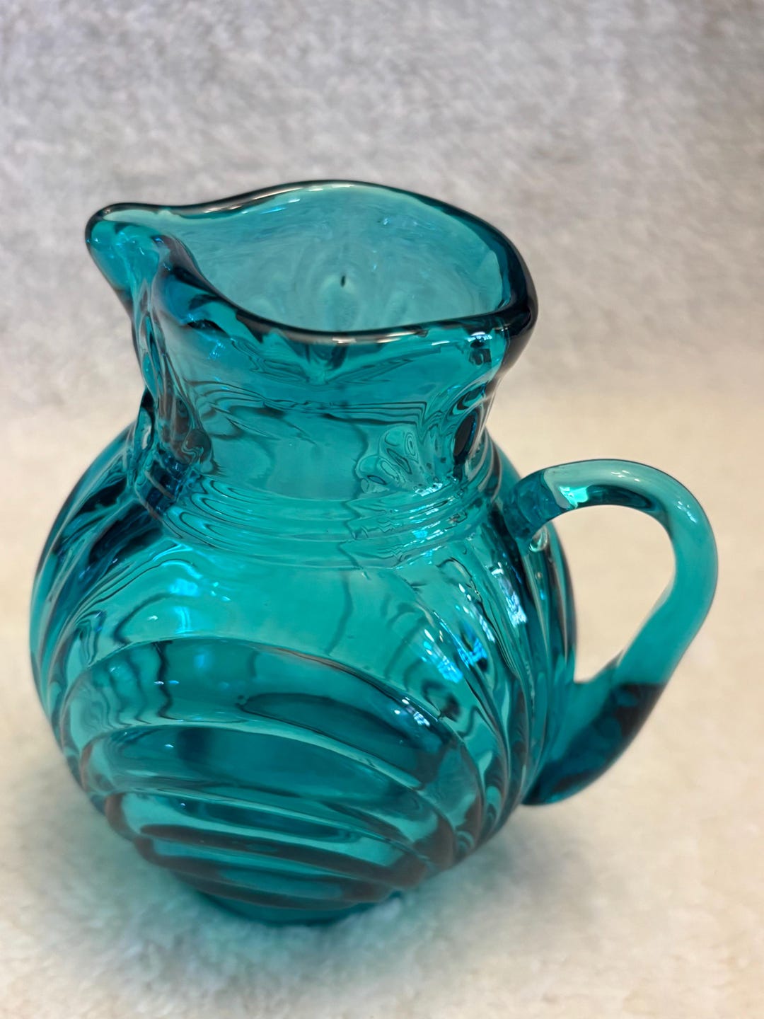 Fenton Teal Royale Syrup Pitcher in the Caprice Pattern - Etsy