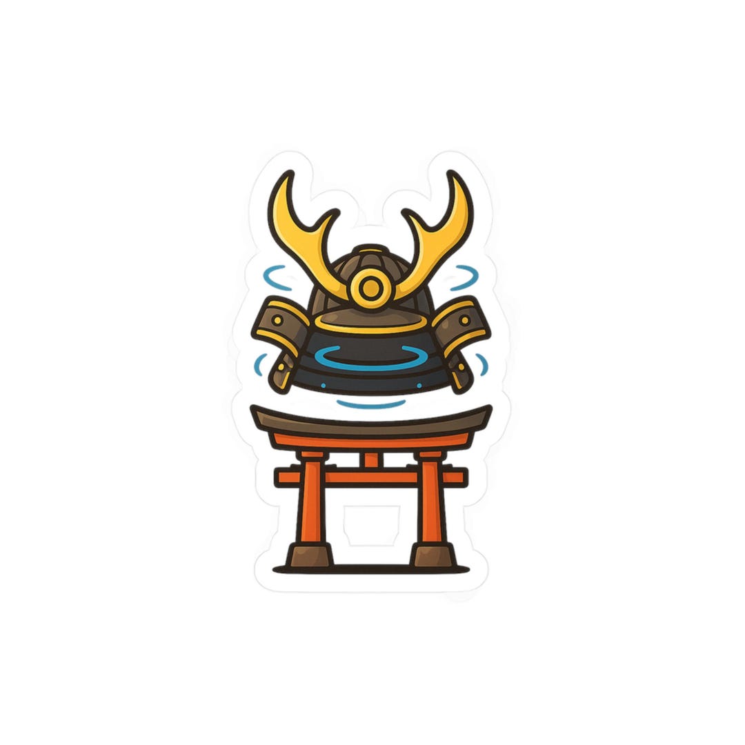 Anti-gravity Kabuto Helmet Sticker | Floating Samurai Shrine Decor ...