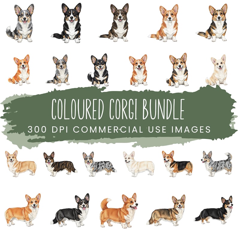 Corgi PNG Bundle | Pembroke & Welsh Corgis | Cartoon Dogs | Whimsical ...