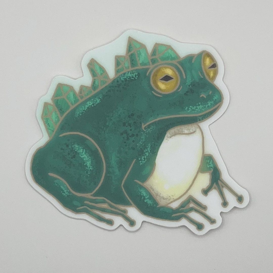 Frog Vinyl Sticker - Waterproof Emerald Frog Decal for Laptop or Water ...
