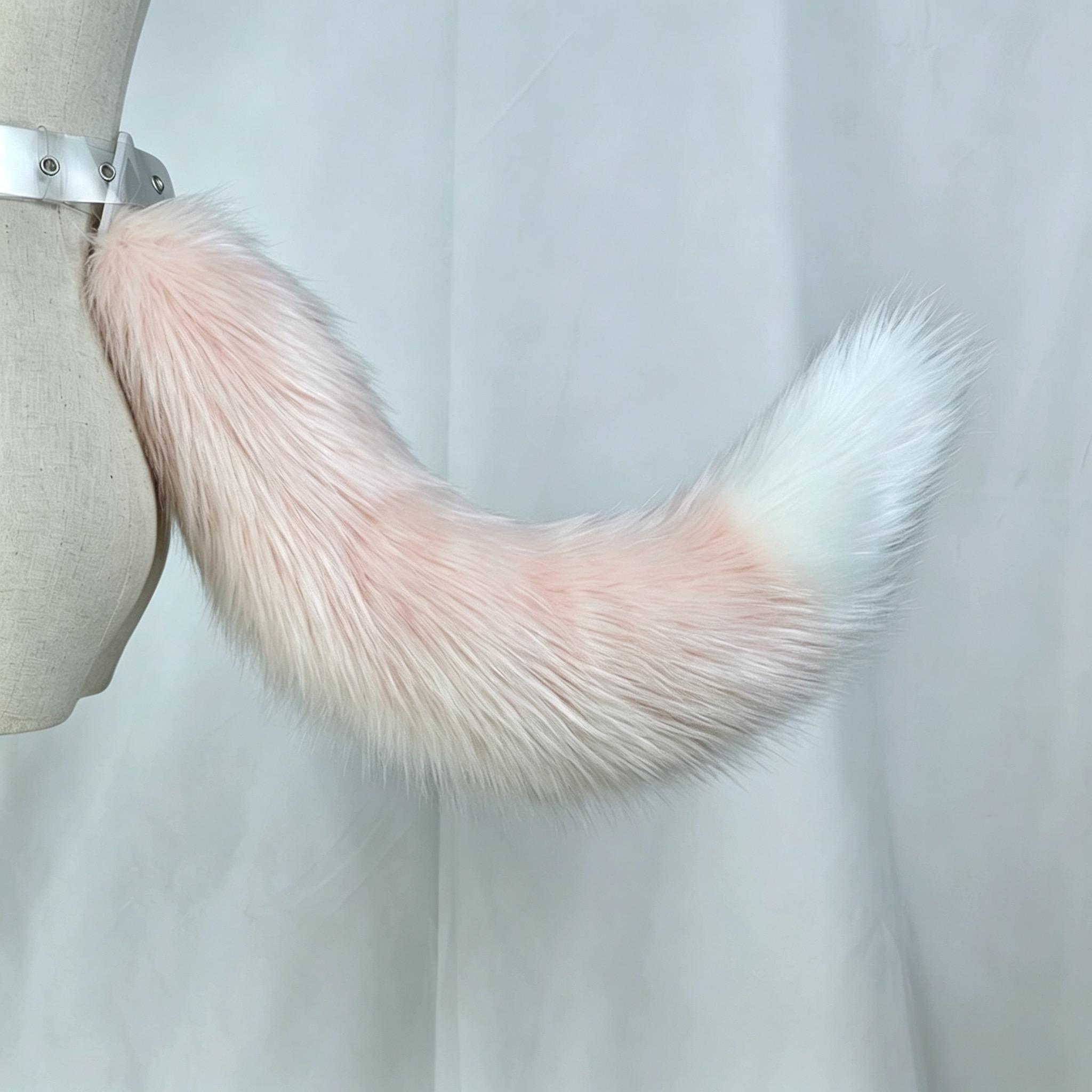 Fluffy Pink Fox Ears Tail Set, Cosplay Fox Ears Headband ,soft Faux Fur ...