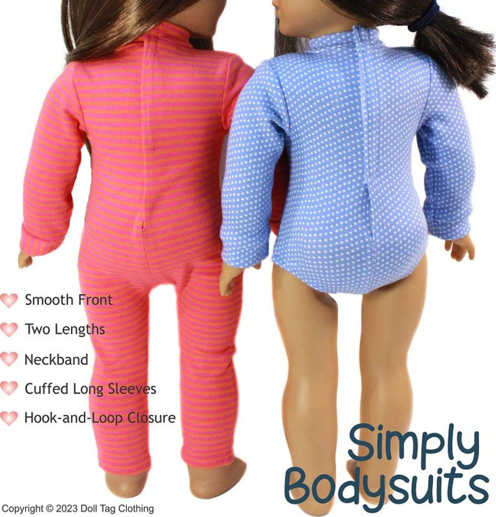 Simply Bodysuits | PDF Sewing Pattern for 18 Inch Girl and Boy Dolls ...