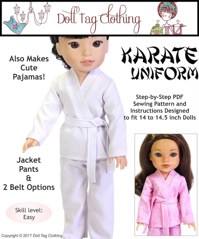 Karate Uniform | PDF Sewing Pattern for 14 and 14.5 Inch Dolls - Etsy ...