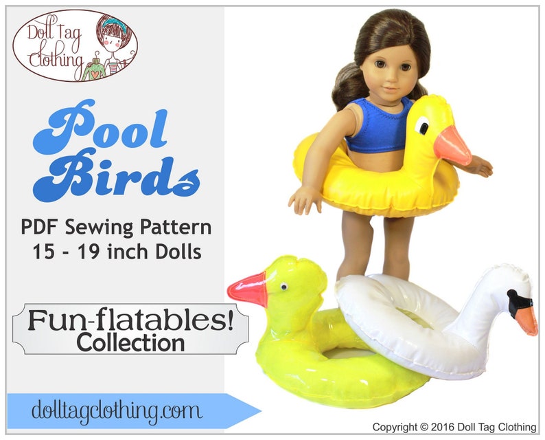 Fun-flatable Pool Birds PDF Sewing Pattern for 18 Inch Dolls - Etsy