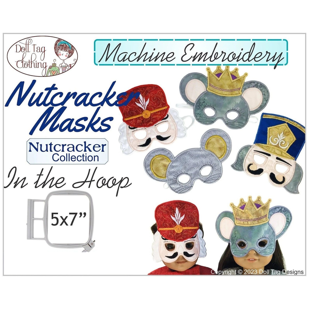 Nutcracker Masks Machine Embroidery in the Hoop Designs for 18 Inch ...