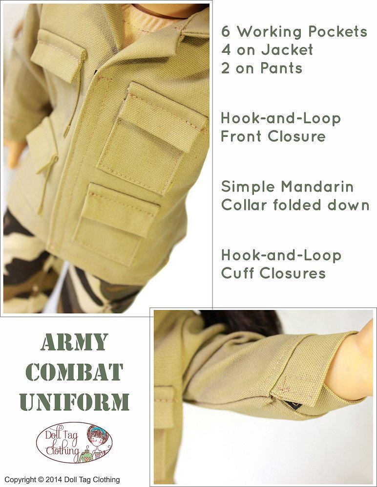 Army Combat Uniform | PDF Sewing Pattern for 18 Inch Boy and Girl Dolls ...