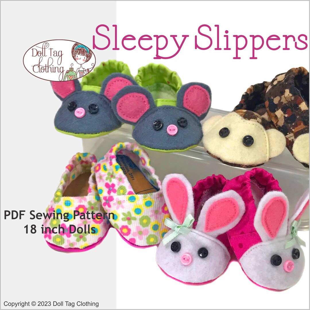 Sleepy Slippers | PDF Sewing Pattern for 18 Inch Girl and Boy Dolls - Etsy