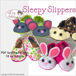 Sleepy Slippers | PDF Sewing Pattern for 18 Inch Girl and Boy Dolls - Etsy