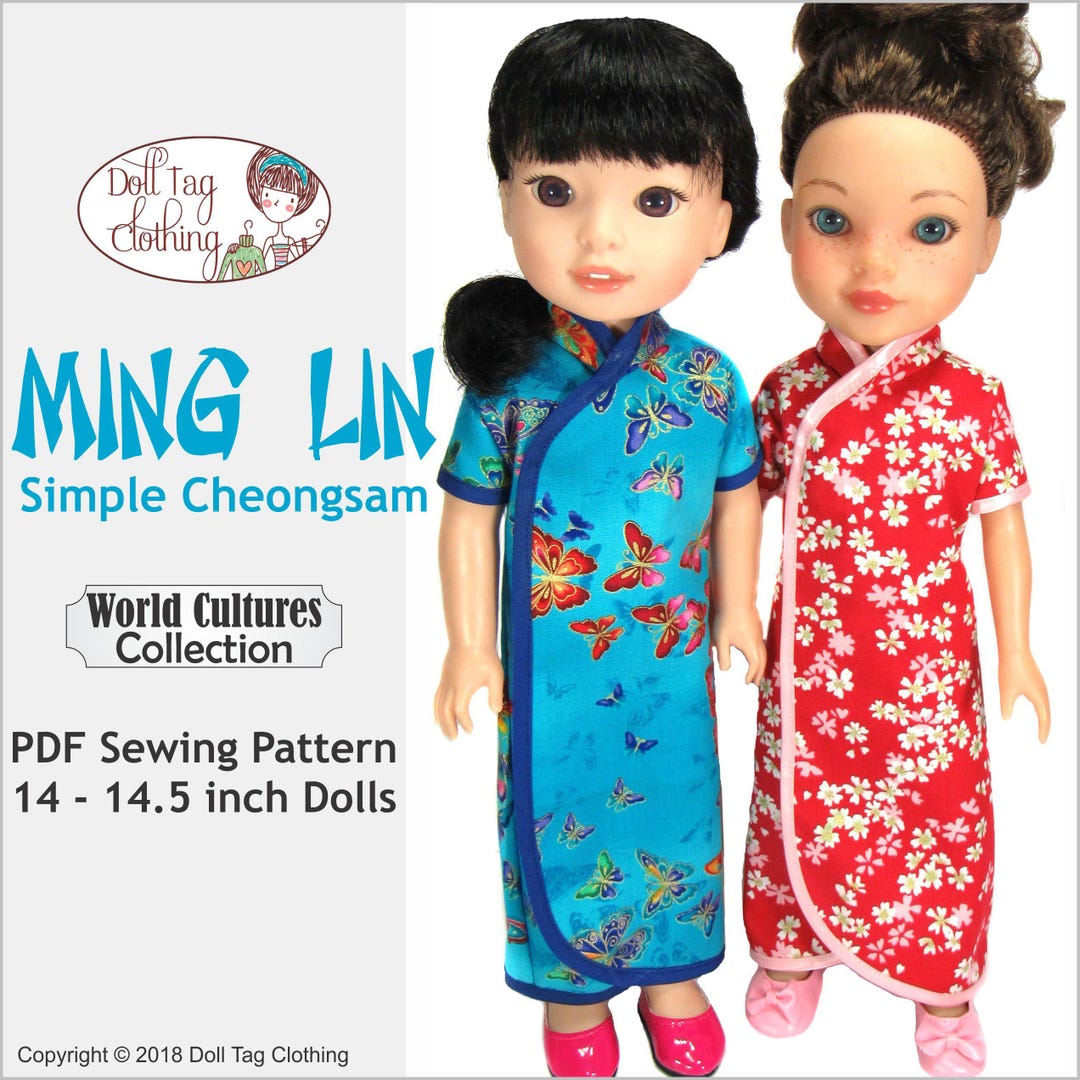 Ming Lin Simple Cheongsam | PDF Sewing Pattern for 14 and 14.5 Inch Dolls - Etsy