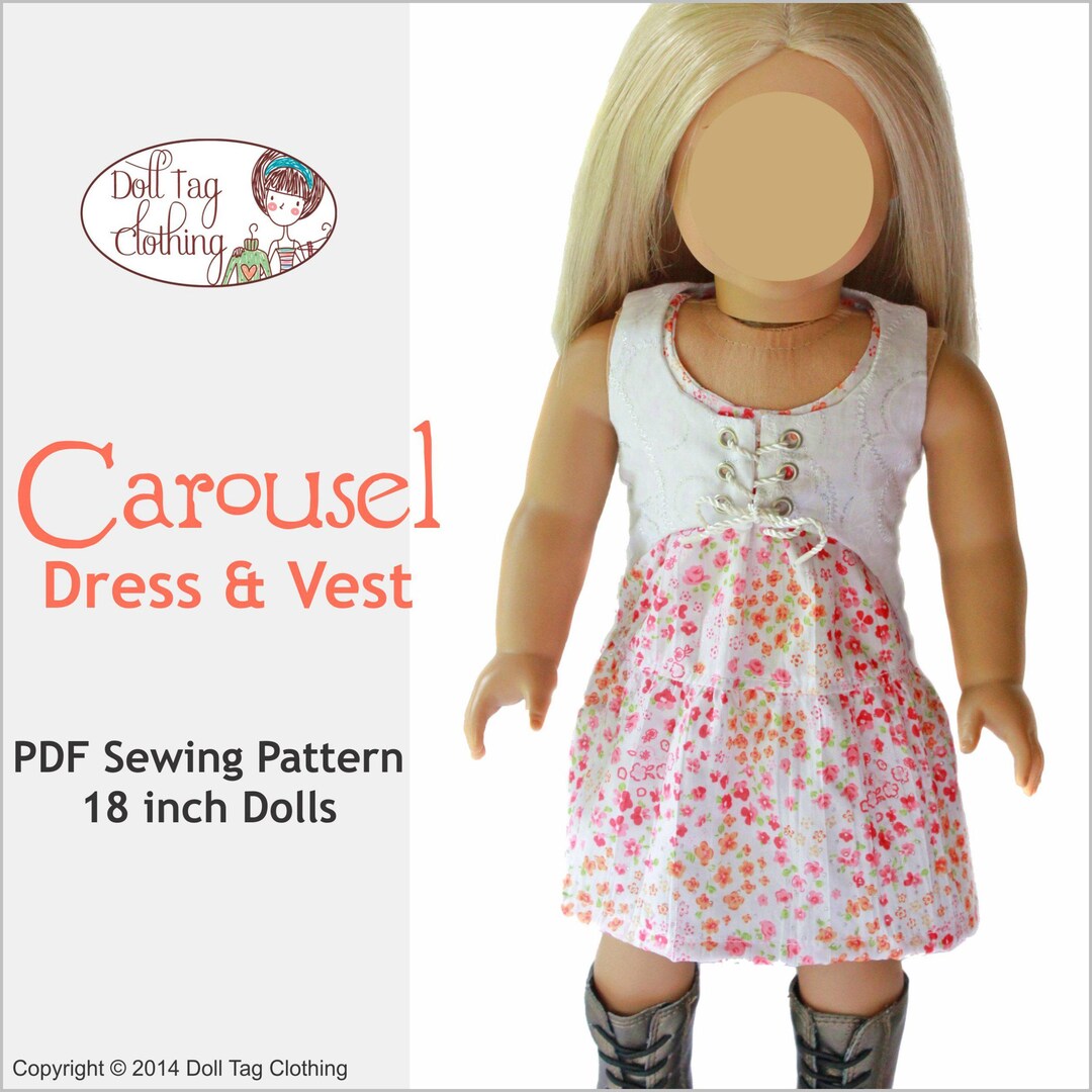 Carousel Dress and Vest | PDF Sewing Pattern for 18 Inch Girl Dolls - Etsy