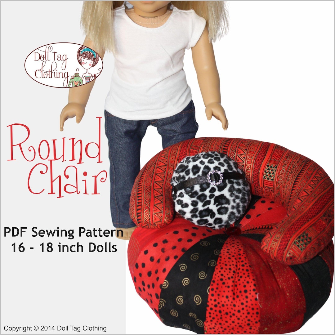 Round Sofa Chair for Dolls | Furniture | PDF Sewing Pattern for 18 Inch ...