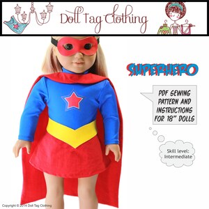 Superhero Costume | PDF Sewing Pattern for 18 Inch Girl and Boy Dolls ...