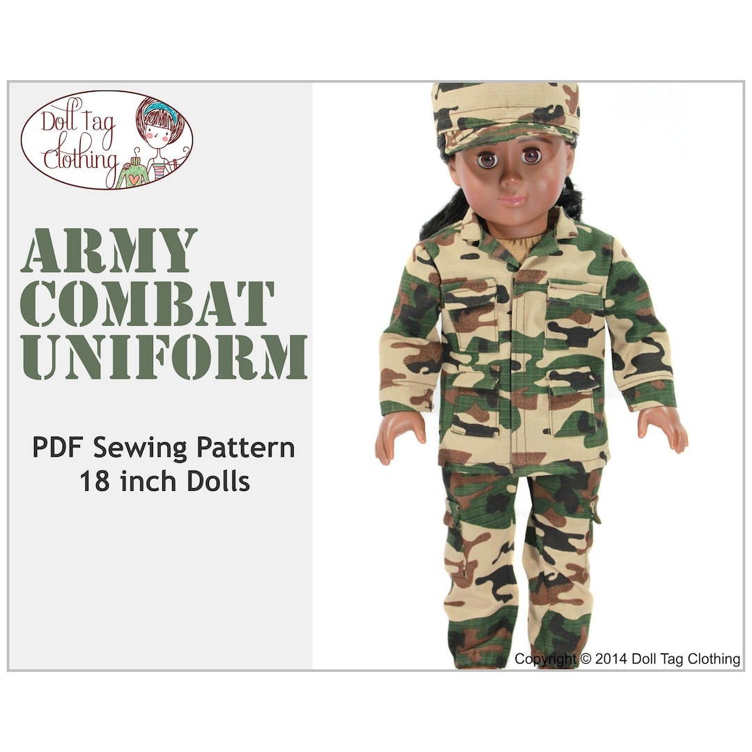 Army Combat Uniform PDF Sewing Pattern for 18 Inch Boy and Girl Dolls ...
