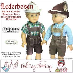 Lederhosen Bavaria Germany Austria PDF Sewing Pattern for 18 Inch Girl ...