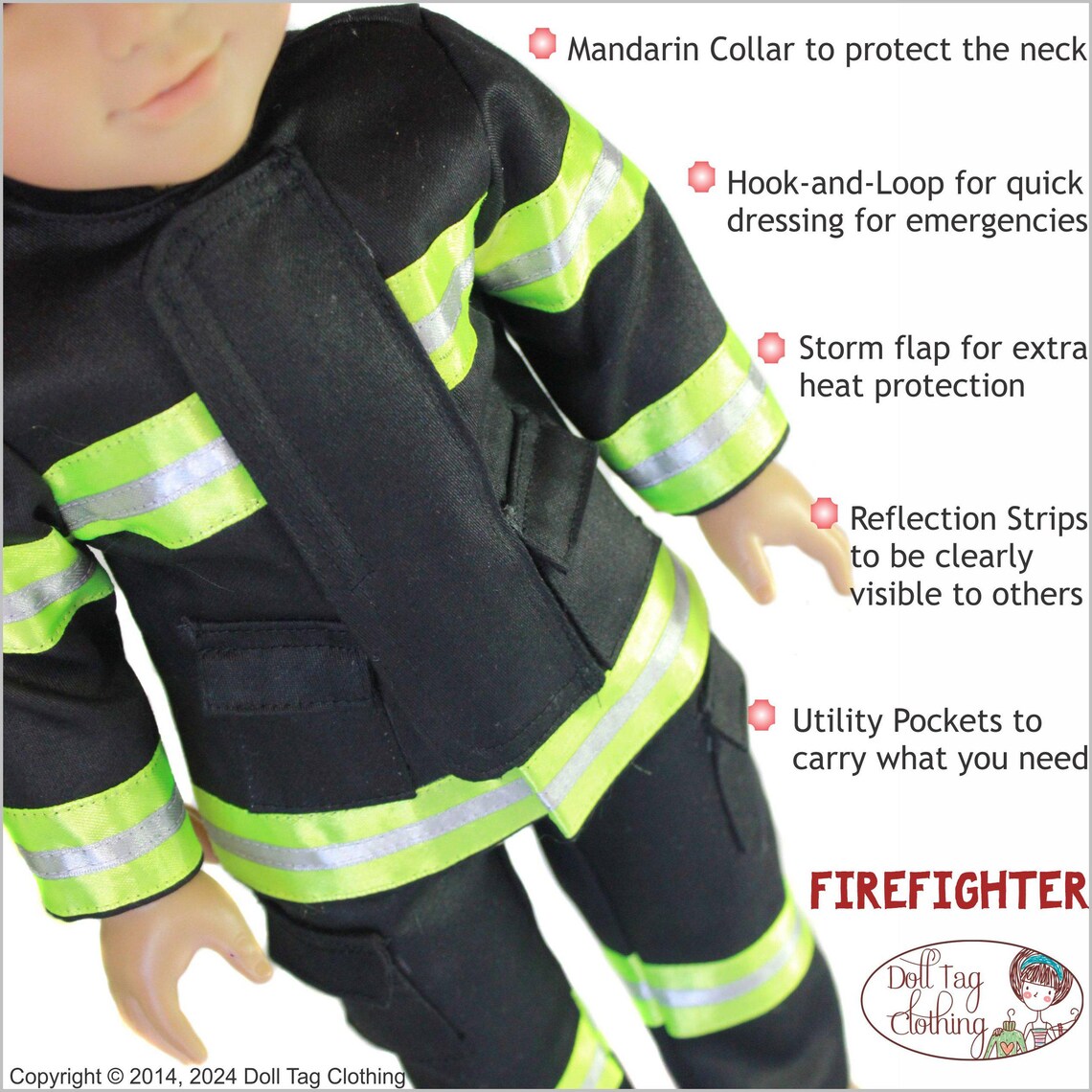 Firefighter Turnouts | PDF Sewing Pattern for 18 Inch Girl and Boy ...