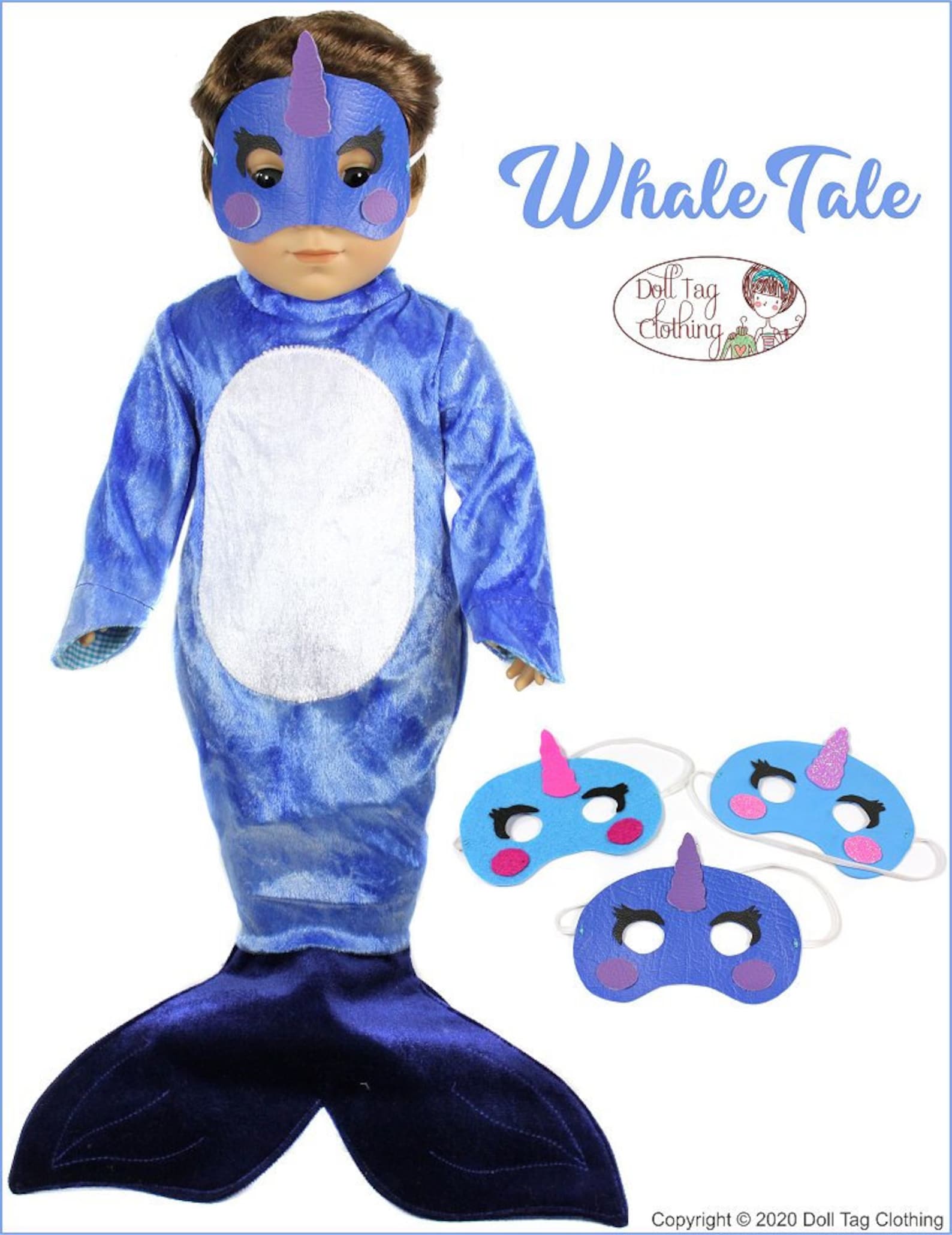 Whale Tale Dress up Costume | Narwhal, Orca | PDF Sewing Pattern for 18 ...