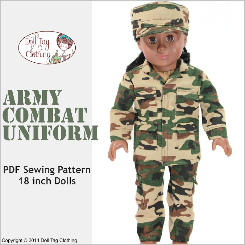 Army Combat Uniform | PDF Sewing Pattern for 18 Inch Boy and Girl Dolls ...