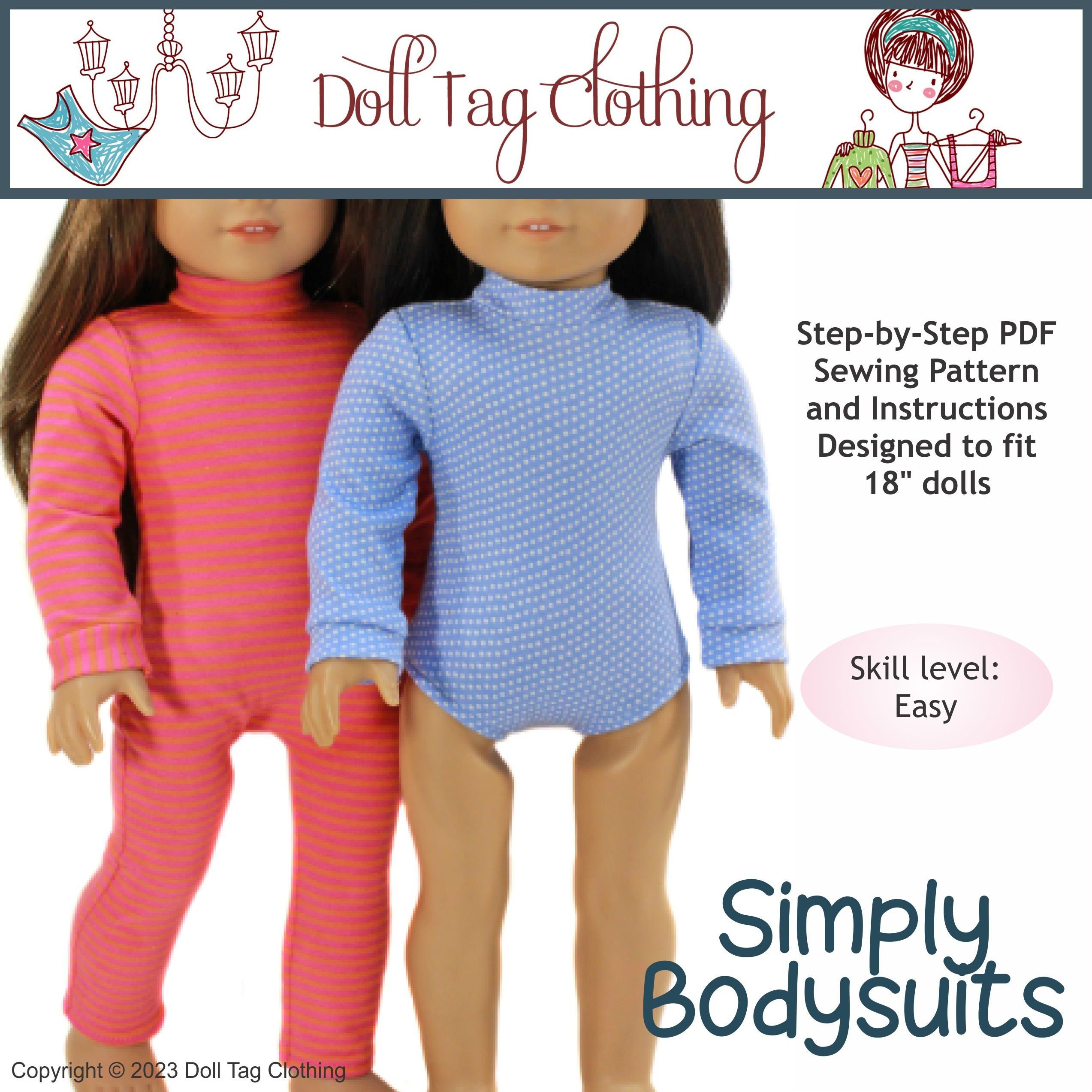 Simply Bodysuits | PDF Sewing Pattern for 18 Inch Girl and Boy Dolls ...