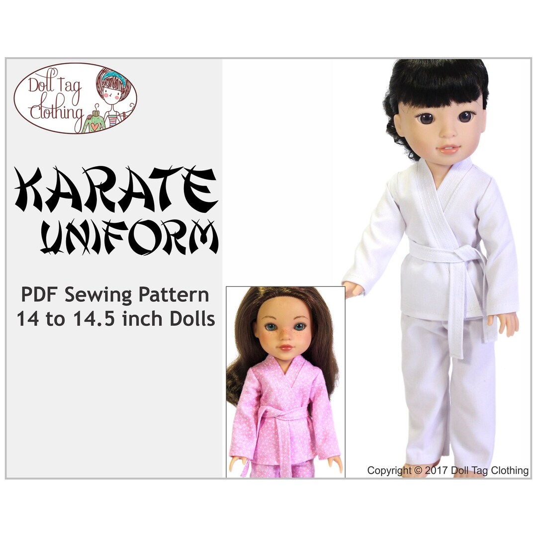 Karate Uniform PDF Sewing Pattern for 14 & 14.5 Inch Dolls - Etsy