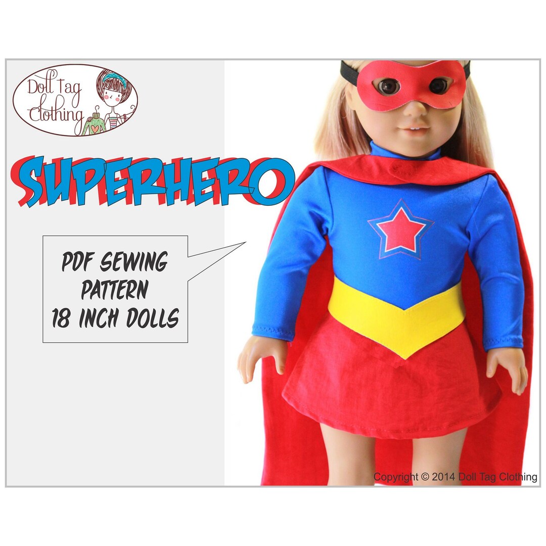 Superhero Costume PDF Sewing Pattern for 18 Inch Girl and Boy Dolls - Etsy