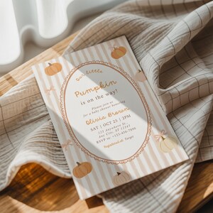 Little Pumpkin Baby Shower Invitation, Fall Pumpkin Coquette Baby ...
