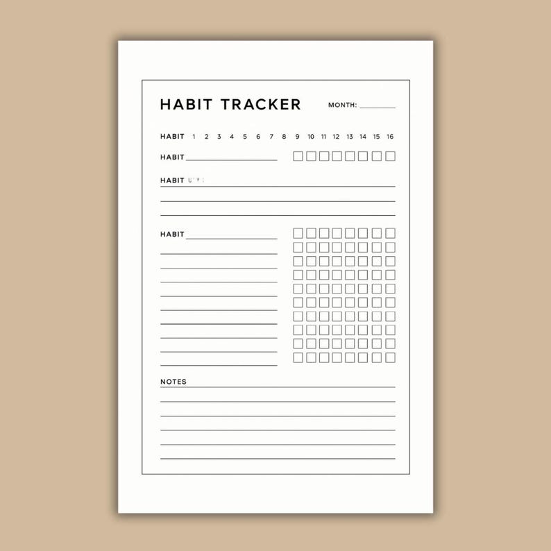 Habit Tracker Printable | Study & Daily Habits Planner | Minimal ...