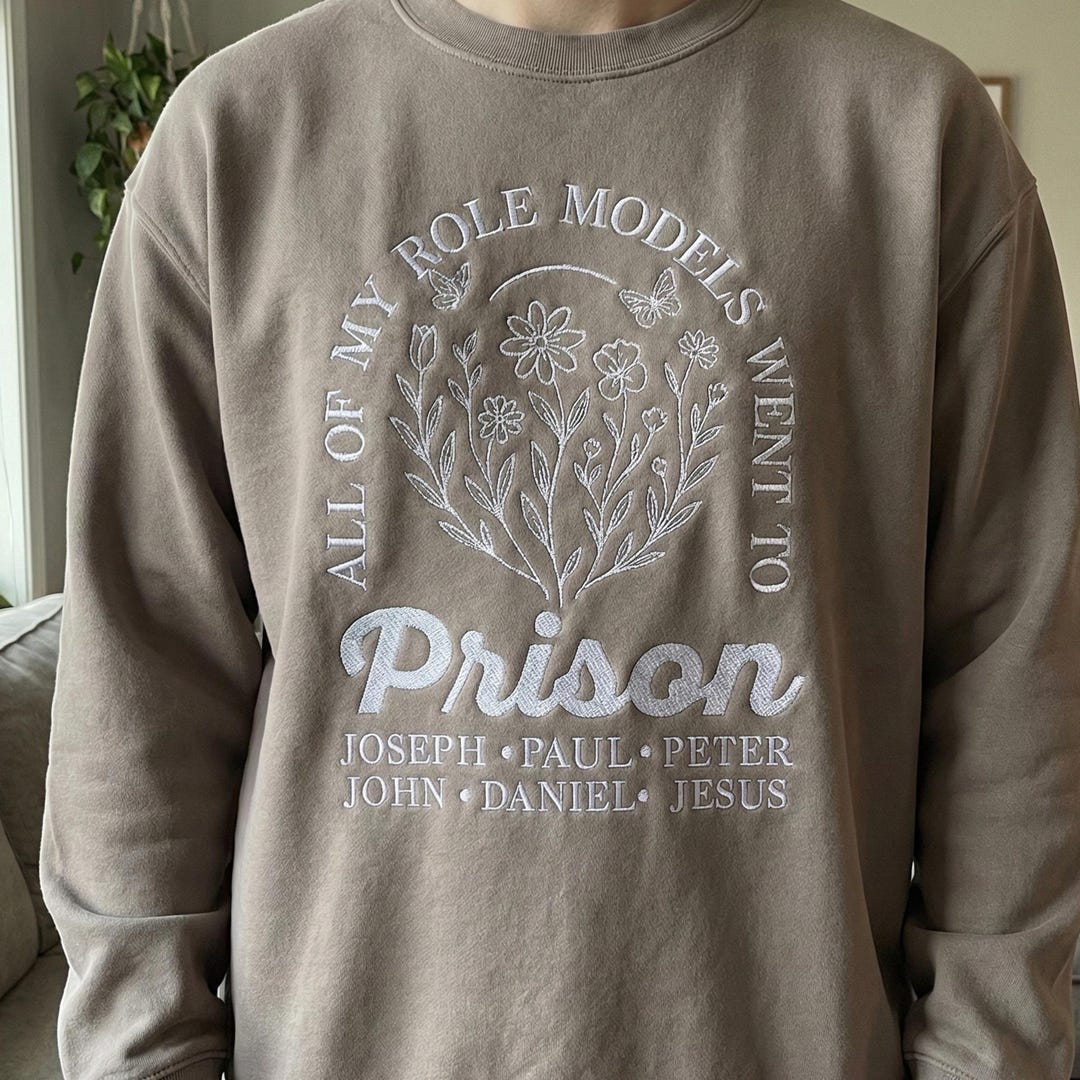 Role Models Went to Prison Embroidery Design, Funny Christian Machine ...