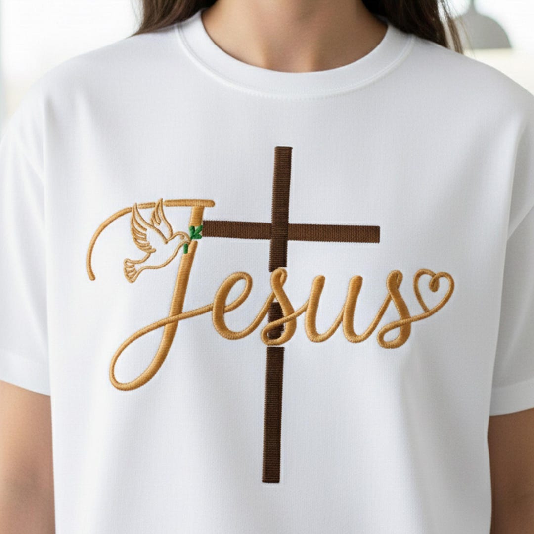 Christian Jesus Embroidery Design, Peace Dove Cross Machine Embroidery ...