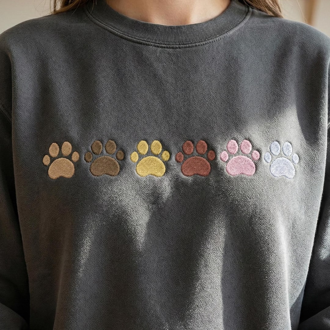 Paw Print Embroidery Design, Cat Paws Machine Embroidery File, Mini ...