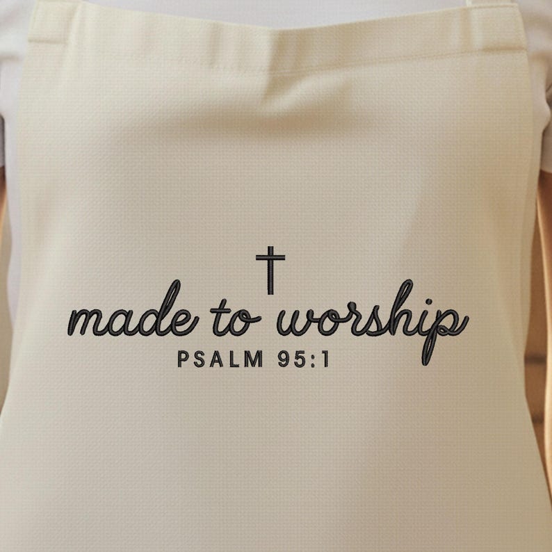 Made to Worship Embroidery Design, Christian Psalm 95:1 Bible Verse ...