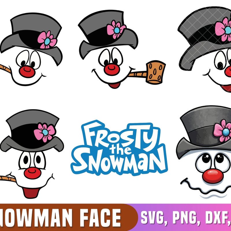 Snow Man Face Clip Art - Etsy