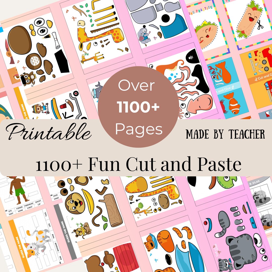1100+ Fun Cut and Paste Worksheets for Kids Learn Cut and Glue ...