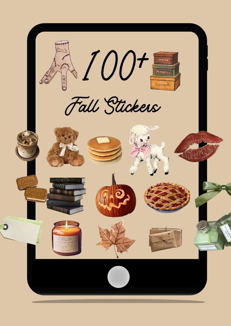 Fall Digital Stickers, 100+ Autumn Aesthetic Stickers, Daily Journaling ...