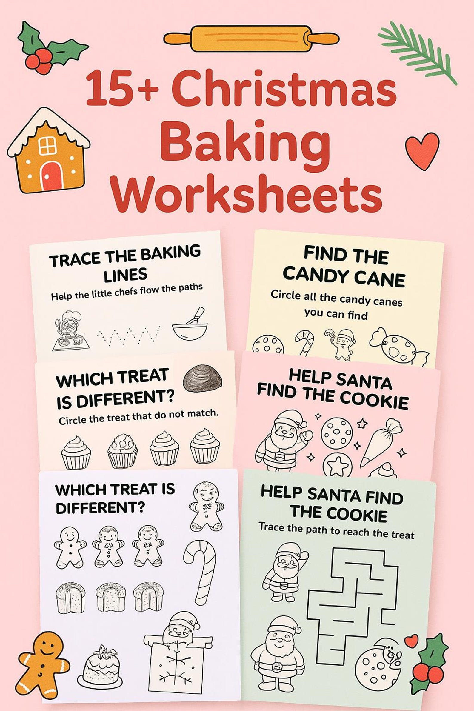 Christmas Activity Book for Kids | Baking, Tracing, Coloring, Mazes ...