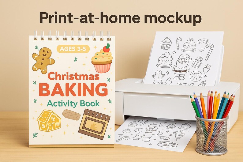 Christmas Activity Book for Kids | Baking, Tracing, Coloring, Mazes ...