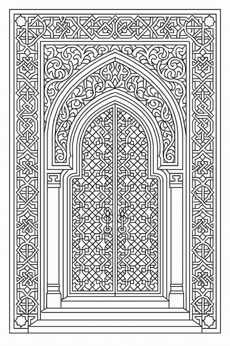 15 Islamic Geometric Colouring Pages | Arabesque Mandala Printable Art ...