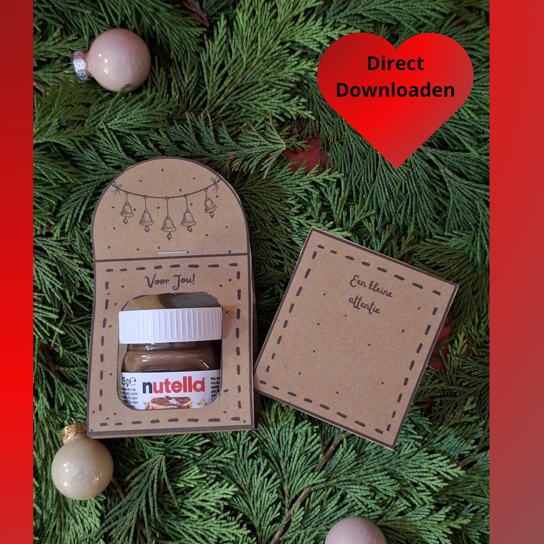 Nutella Box Printable • Mini Gift Wrap • Christmas Attention • Teacher ...