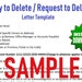 Pay for Delete Request Letter Template MS Word .docx Instant Digital ...