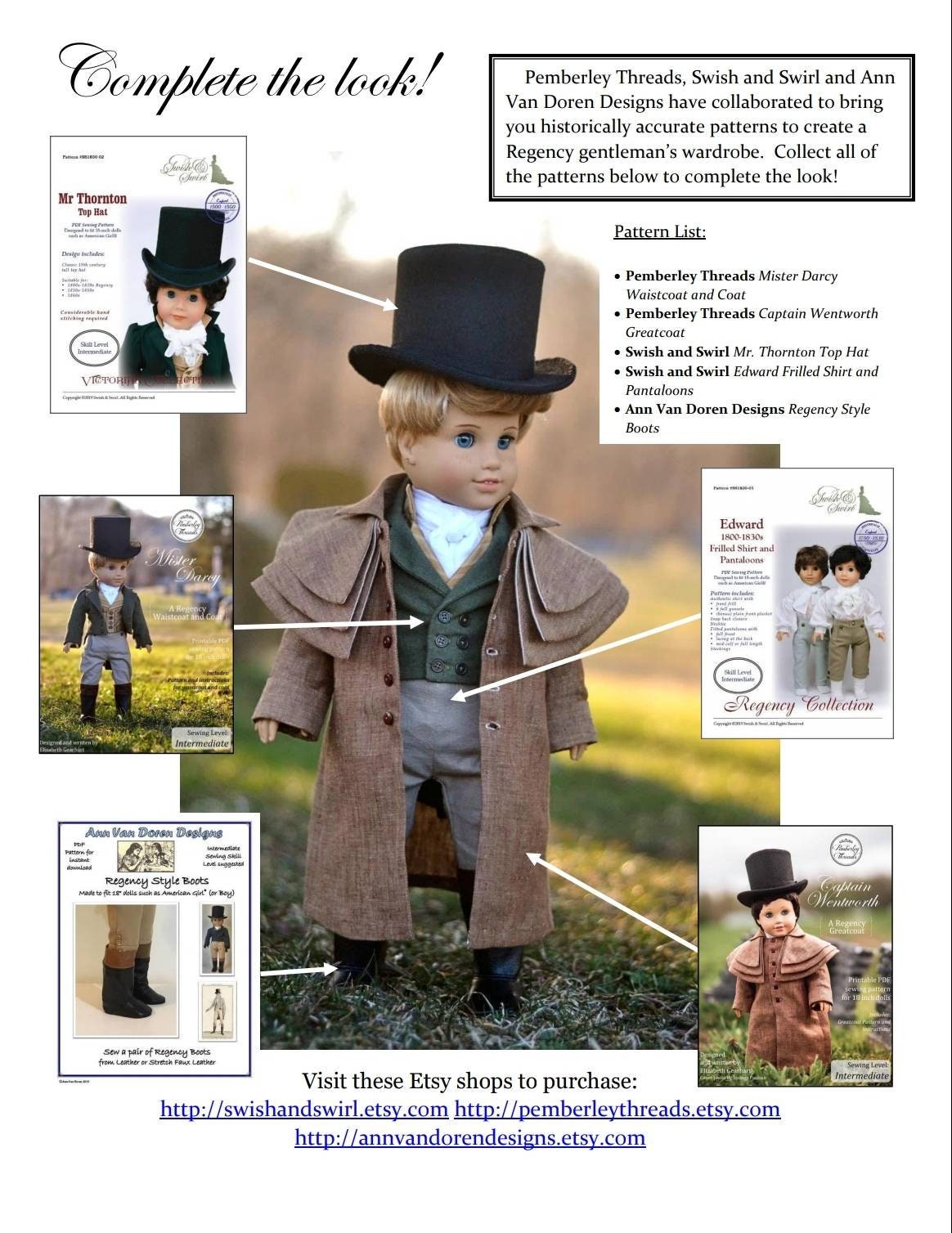 PDF Sewing Pattern Mr Darcy Regency Boy Doll Outfit Coat and - Etsy Canada