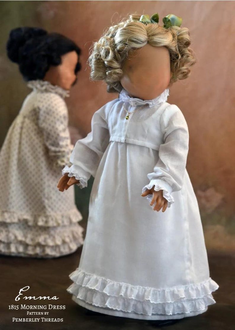 PDF Sewing Pattern Emma 1815 Morning Dress Regency for 18 Inch Dolls - Etsy