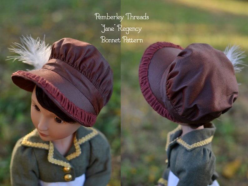 PDF Sewing Pattern Jane Regency Bonnet for 16 Inch Dolls Such as A Girl ...