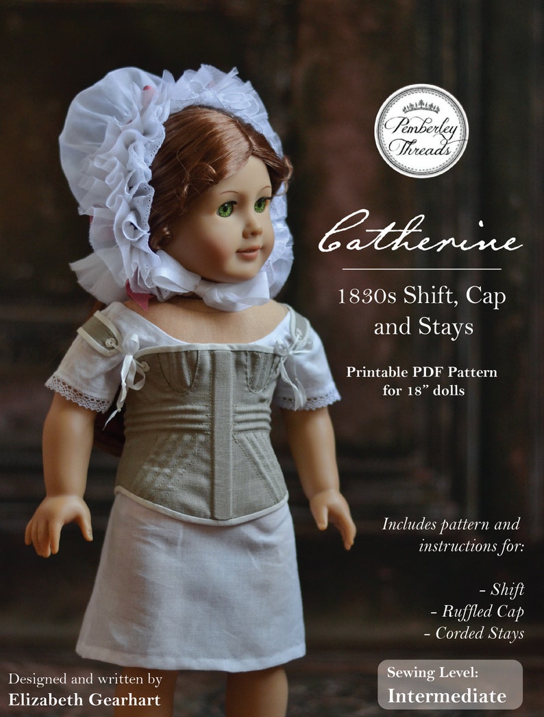PDF Sewing Pattern Catherine 1830s Shift Cap and Stays for 18 - Etsy