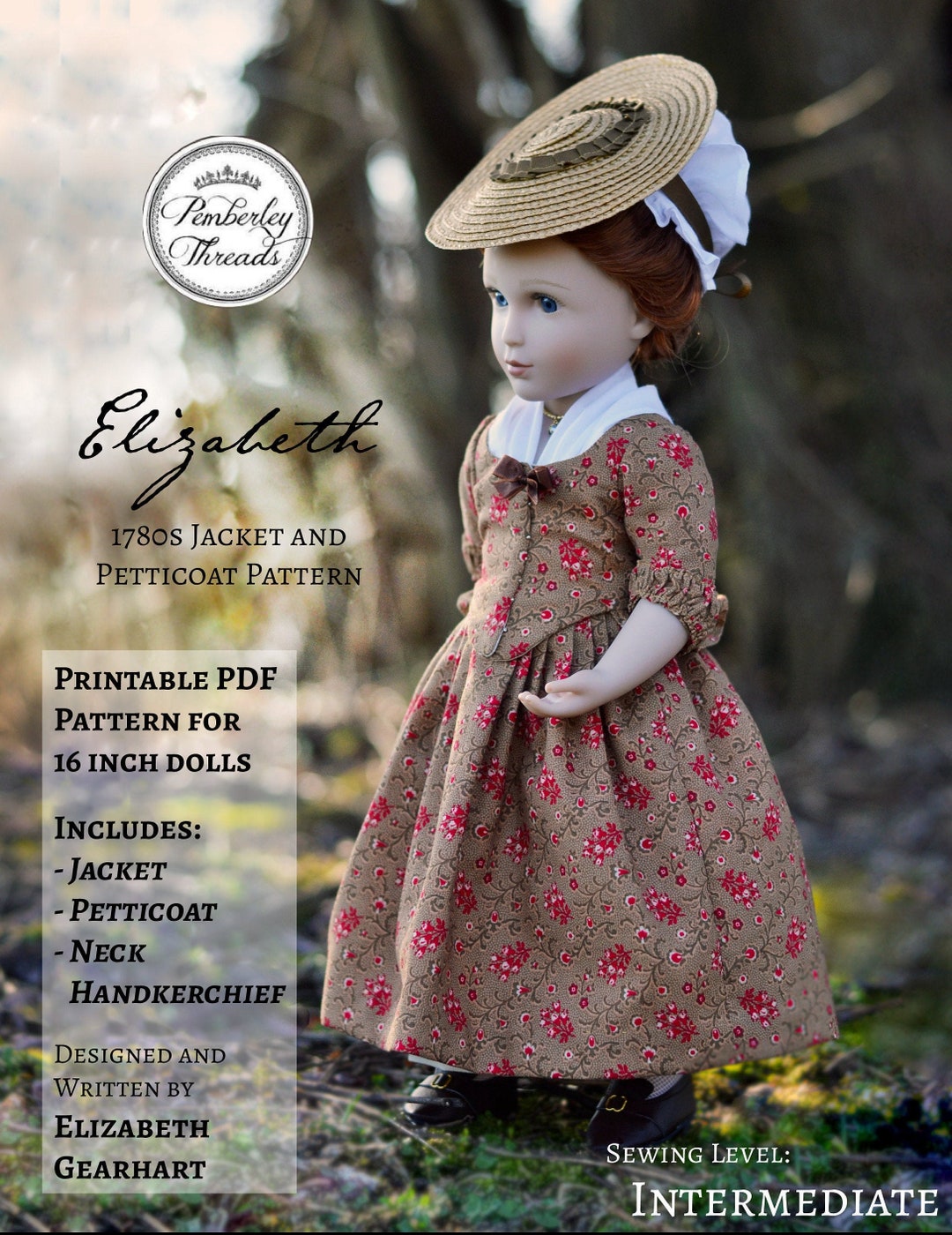 1780s Jacket & Petticoat PDF Sewing Pattern for 16" Dolls Elizabeth - Etsy