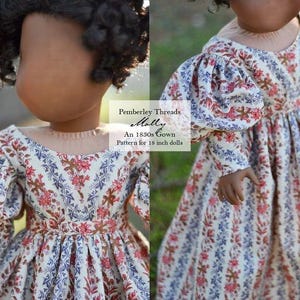 PDF Sewing Pattern Molly 1830s Romantic Era Dress for 18 Inch Dolls - Etsy