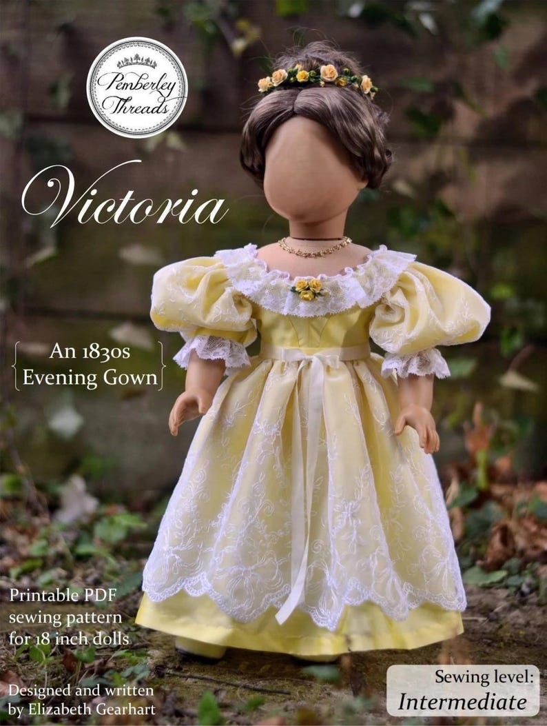 PDF Sewing Pattern Victoria 1830s Romantic Era Dress Evening Gown for ...