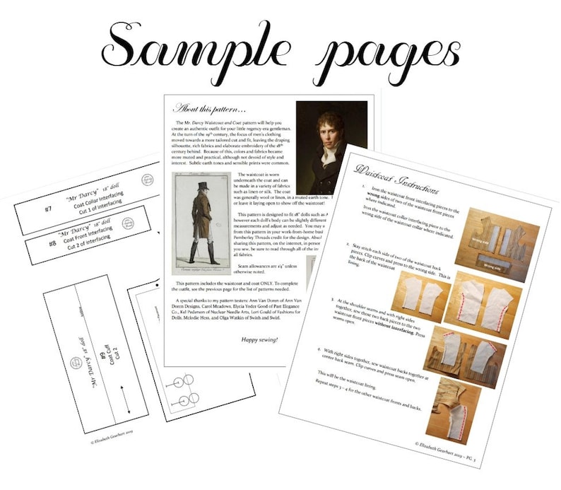 PDF Sewing Pattern Mr Darcy Regency Boy Doll Outfit Coat and - Etsy