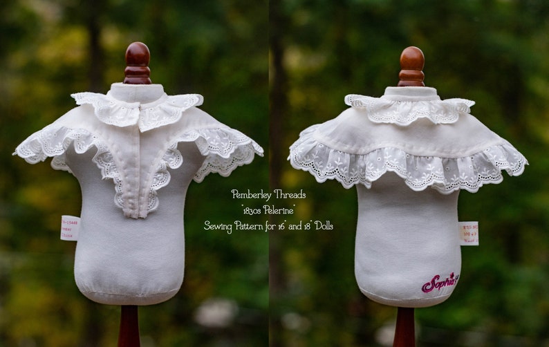 PDF Sewing Pattern 1830s Pelerine Collar for 18 Inch and 16 Inch Dolls ...