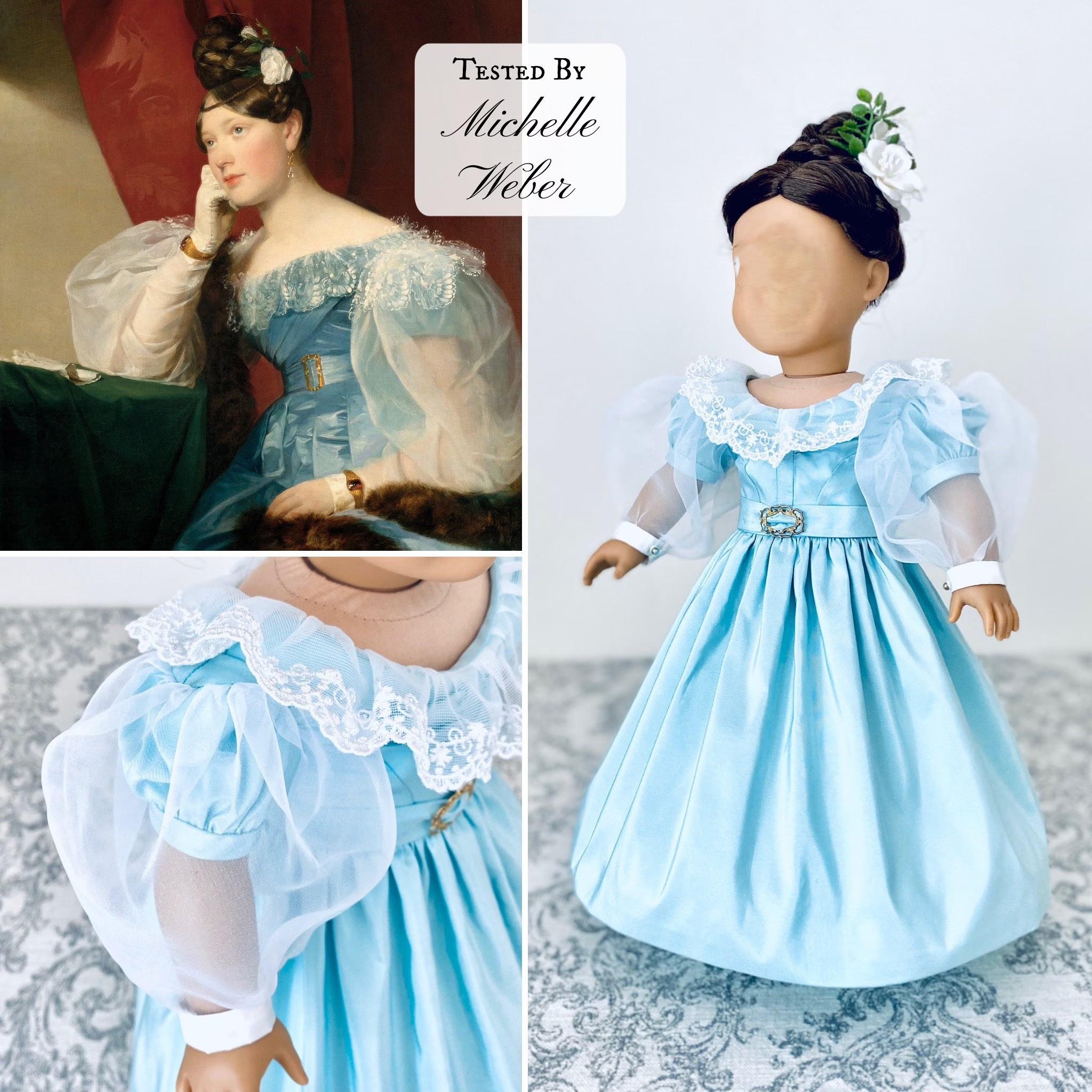 PDF Sewing Pattern Sophia 1830s Imbecile Sleeve Dress for 18 Inch Dolls ...