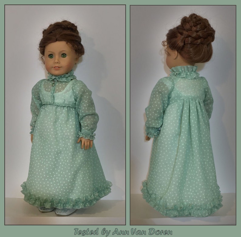 PDF Sewing Pattern Emma 1815 Morning Dress Regency for 18 Inch | Etsy