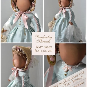 PDF Sewing Pattern 1860s Ballgown for 18 Inch Dolls Amy - Etsy